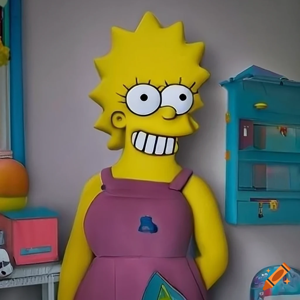 Real-life super-detailed portrait of lisa simpson