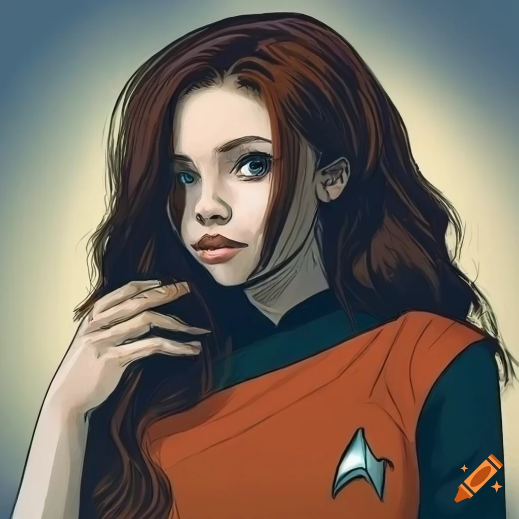 India eisley as a pulp comic book character from star trek