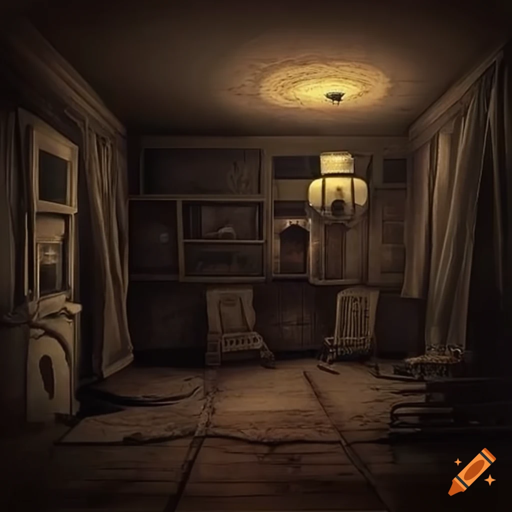Creepy room with mysterious atmosphere on Craiyon
