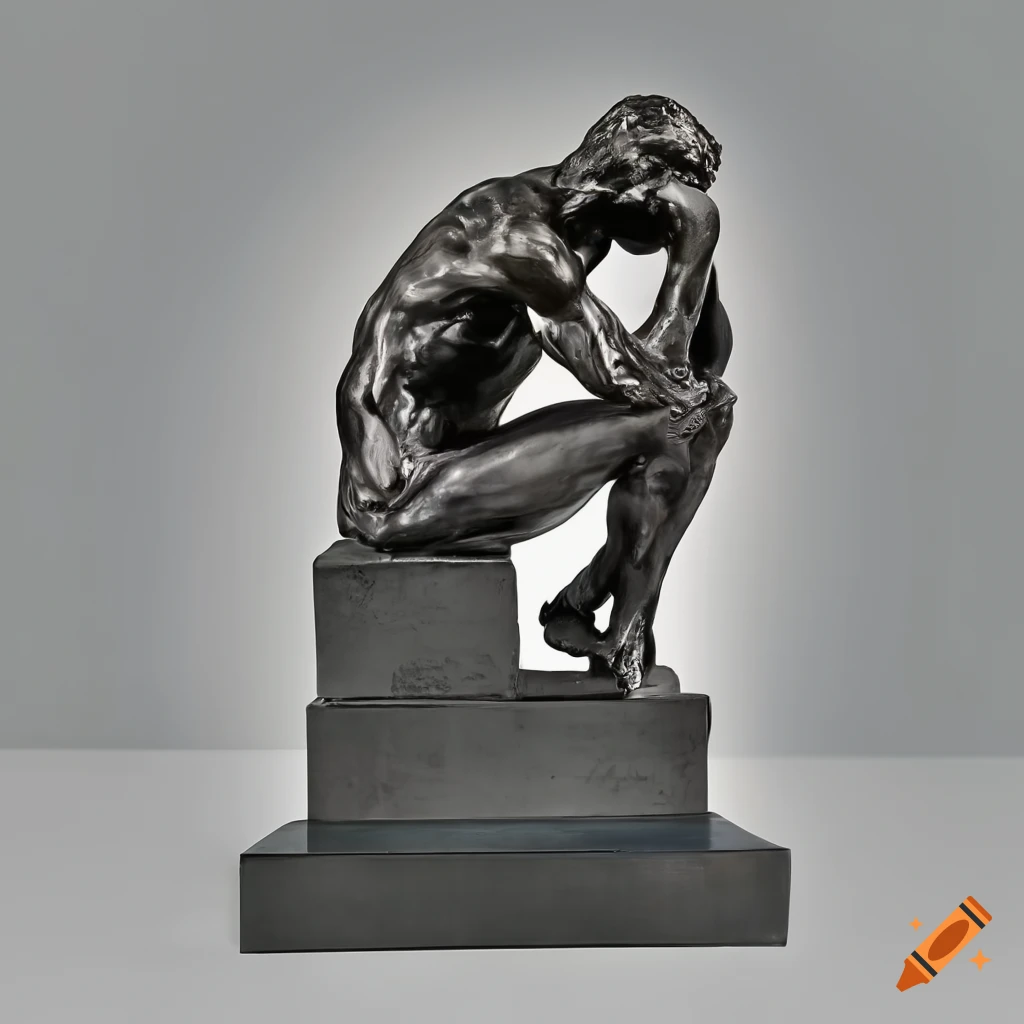 Rodin's thinker trophy with intellectual champion engraving