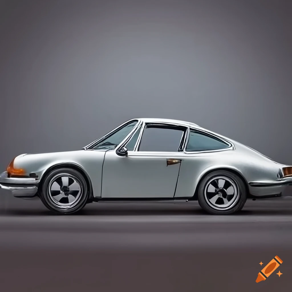 Line drawing of a silver porsche 911 side profile on Craiyon