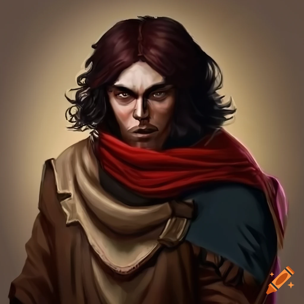 Portrait of a roguish pathfinder rpg character on Craiyon