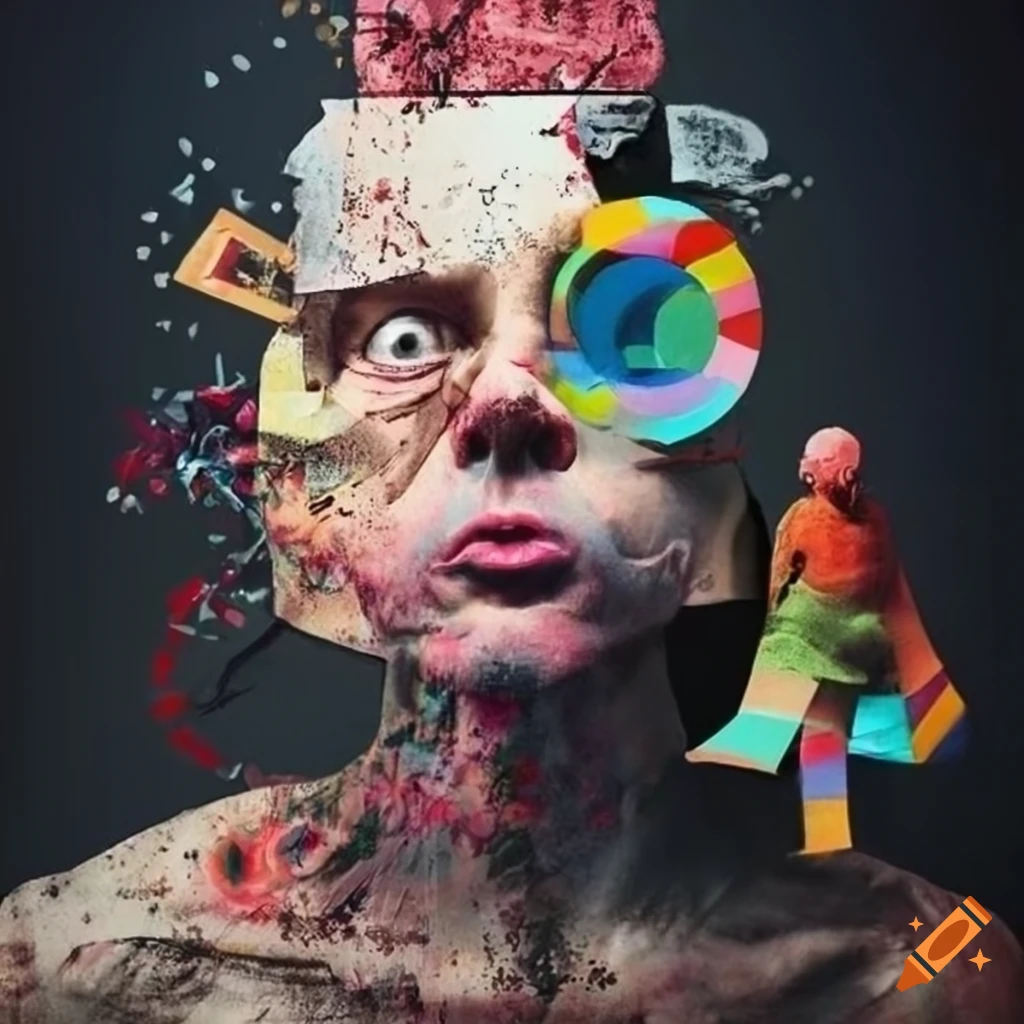 Weird man collage art