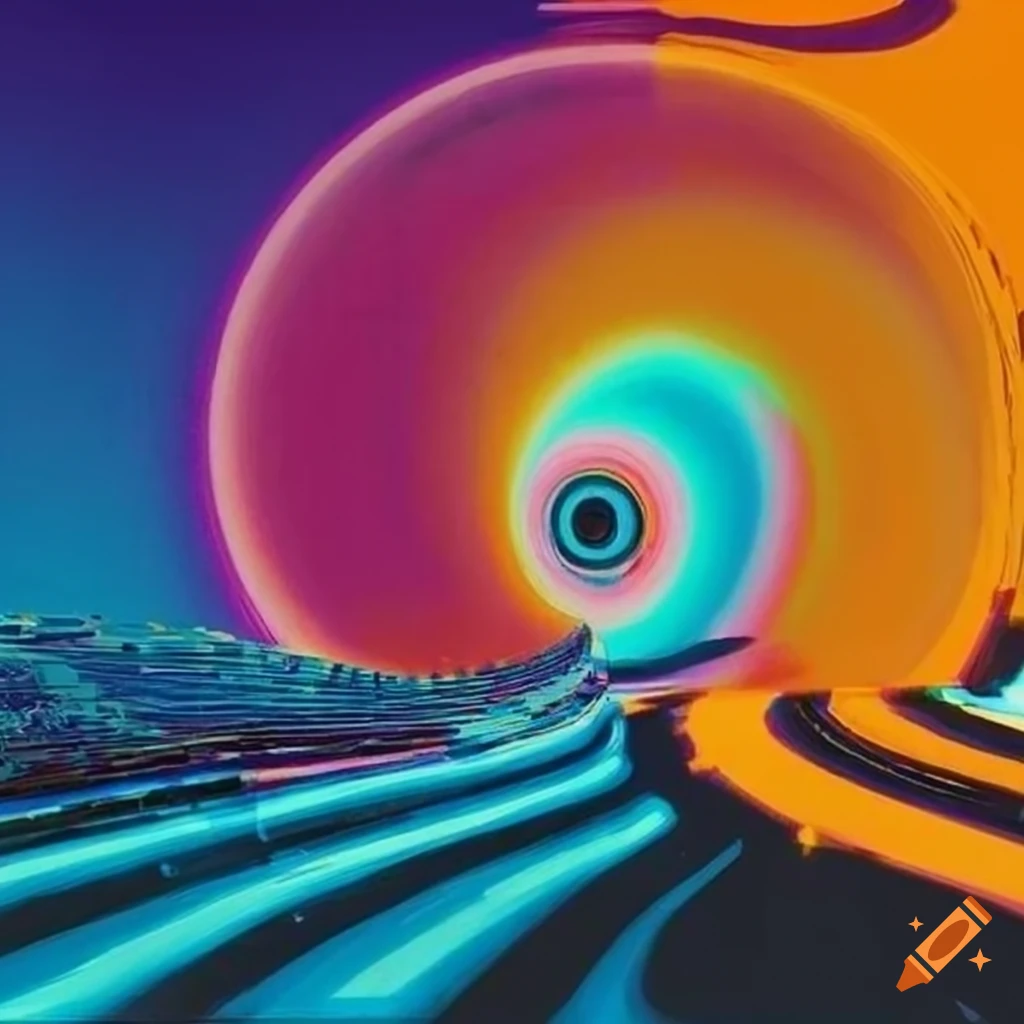 Retro glitch artwork with distorted vibes on Craiyon