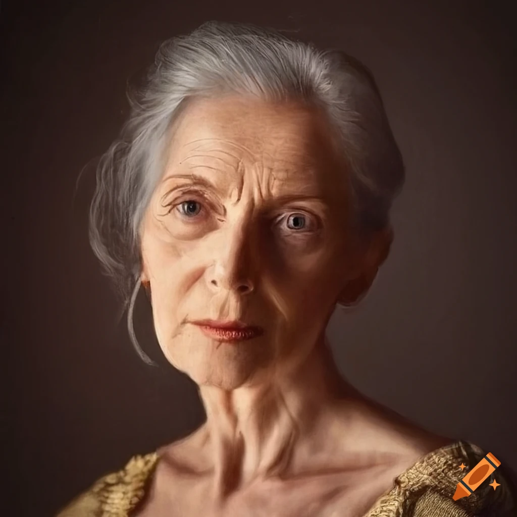 Portrait of a mature woman in an expressive style