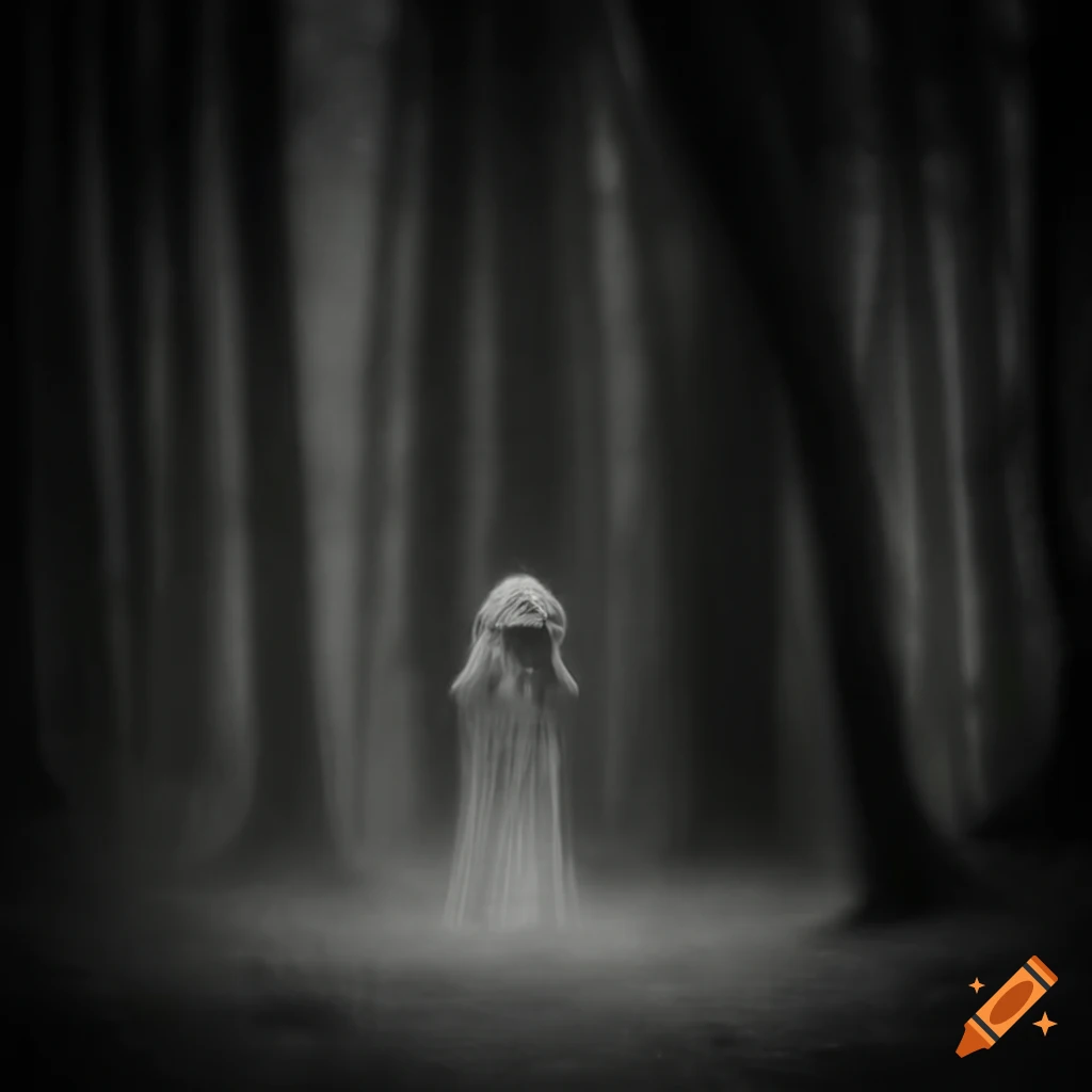 Mysterious photo of a figure in mist with animal mask