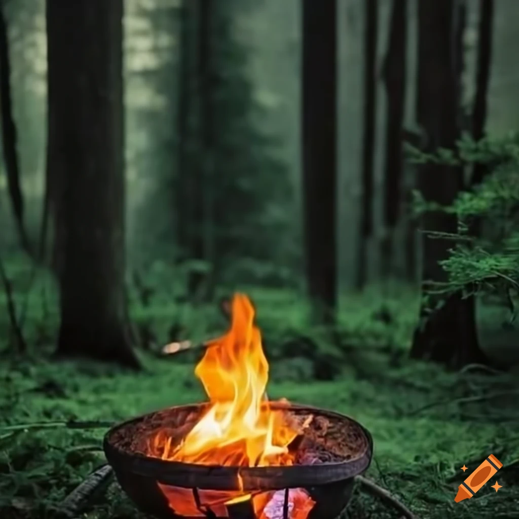 Fire pit in the woods