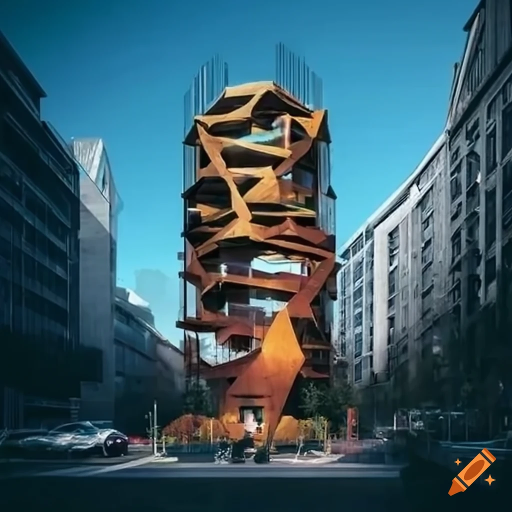 Community park inside a tower with multiple layers