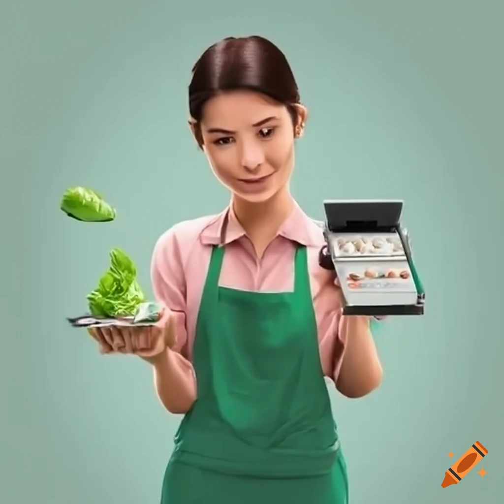 Basil POS, a point of sale system used by food workers on Craiyon