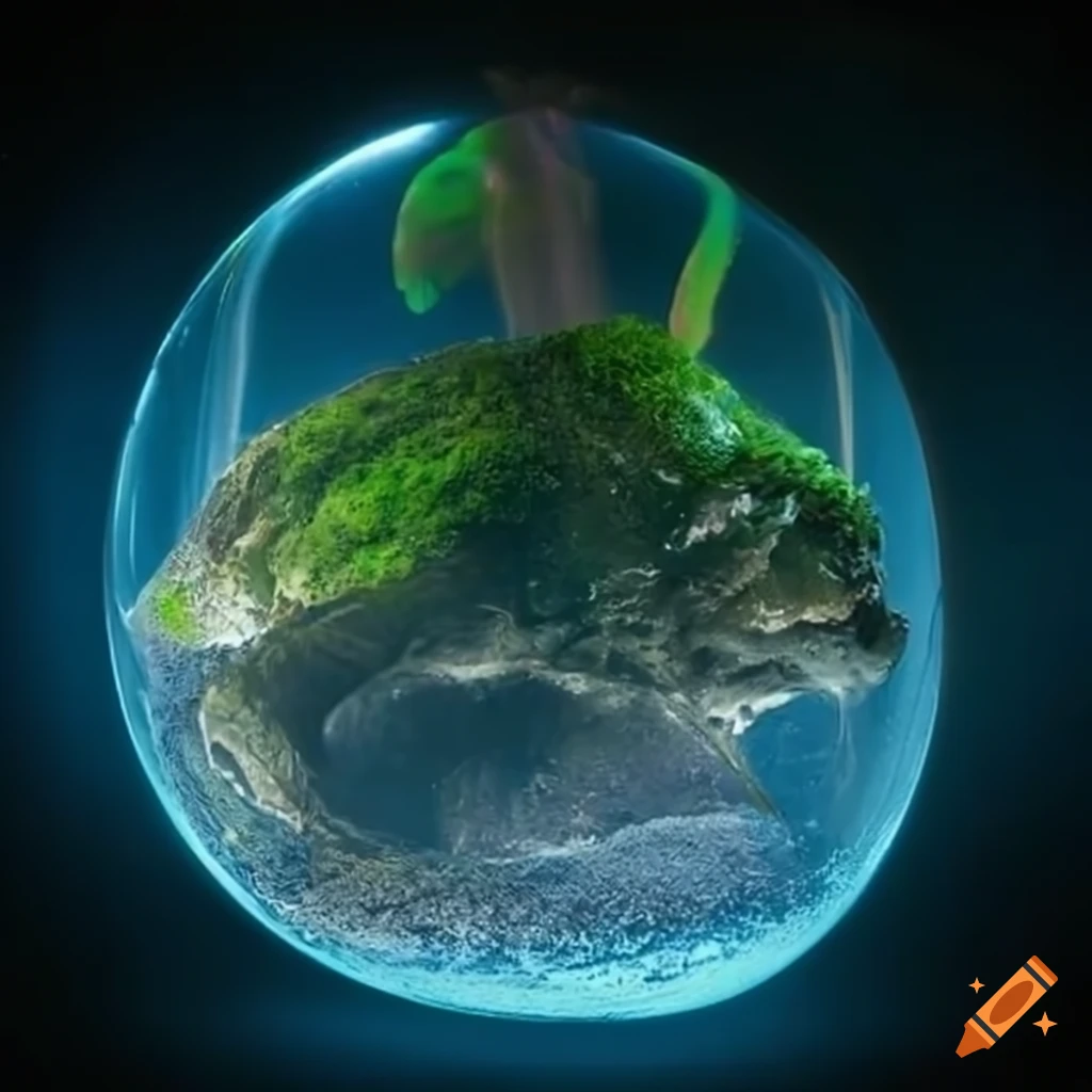 Digital terrarium with earth texture