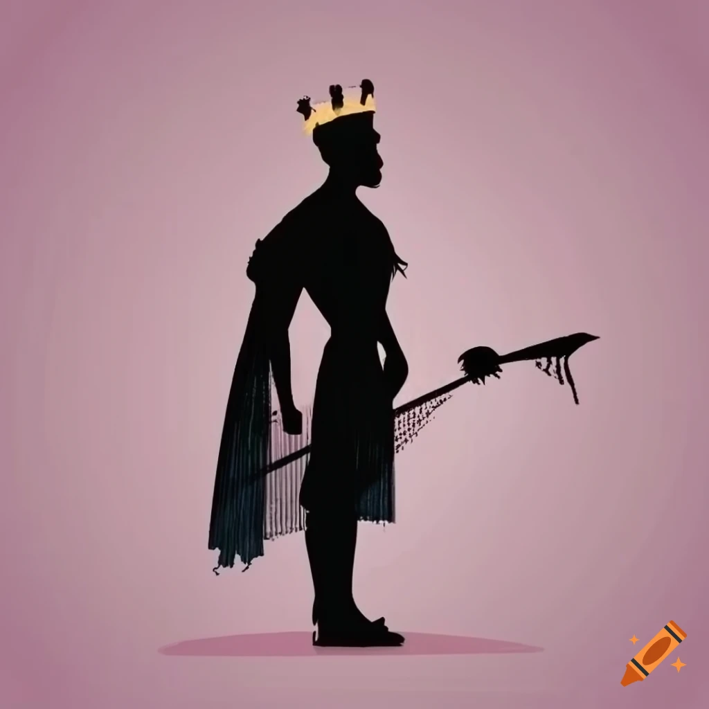 Silhouette of a king in side profile