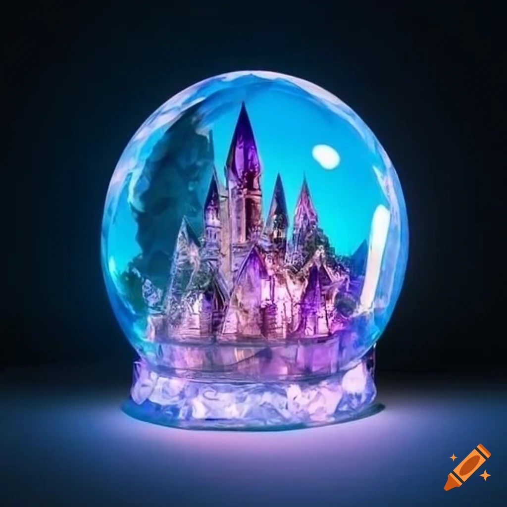 Image of a large crystal castle under a dome