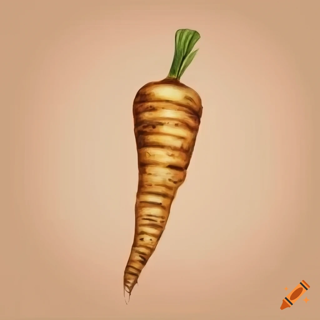 Realistic drawing of a parsnip