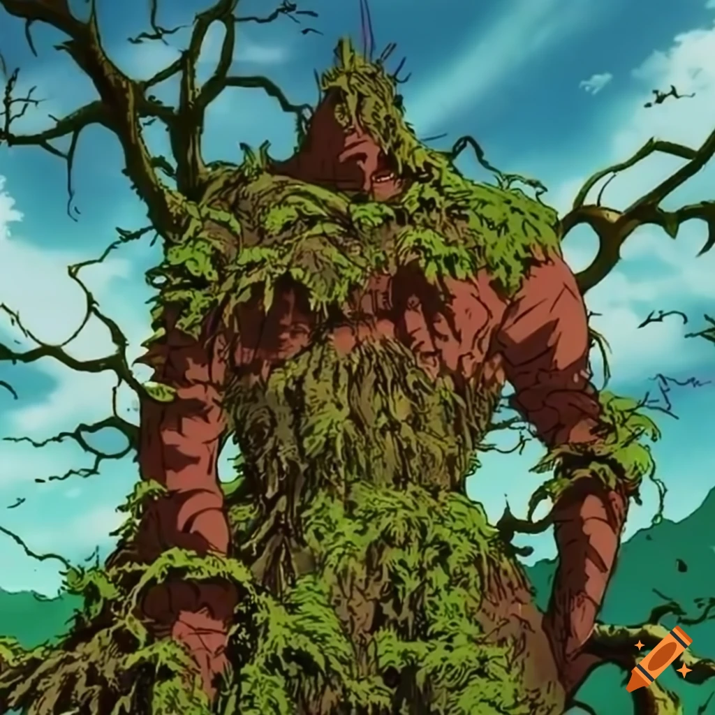 Rusty armor knight covered in vines and roots