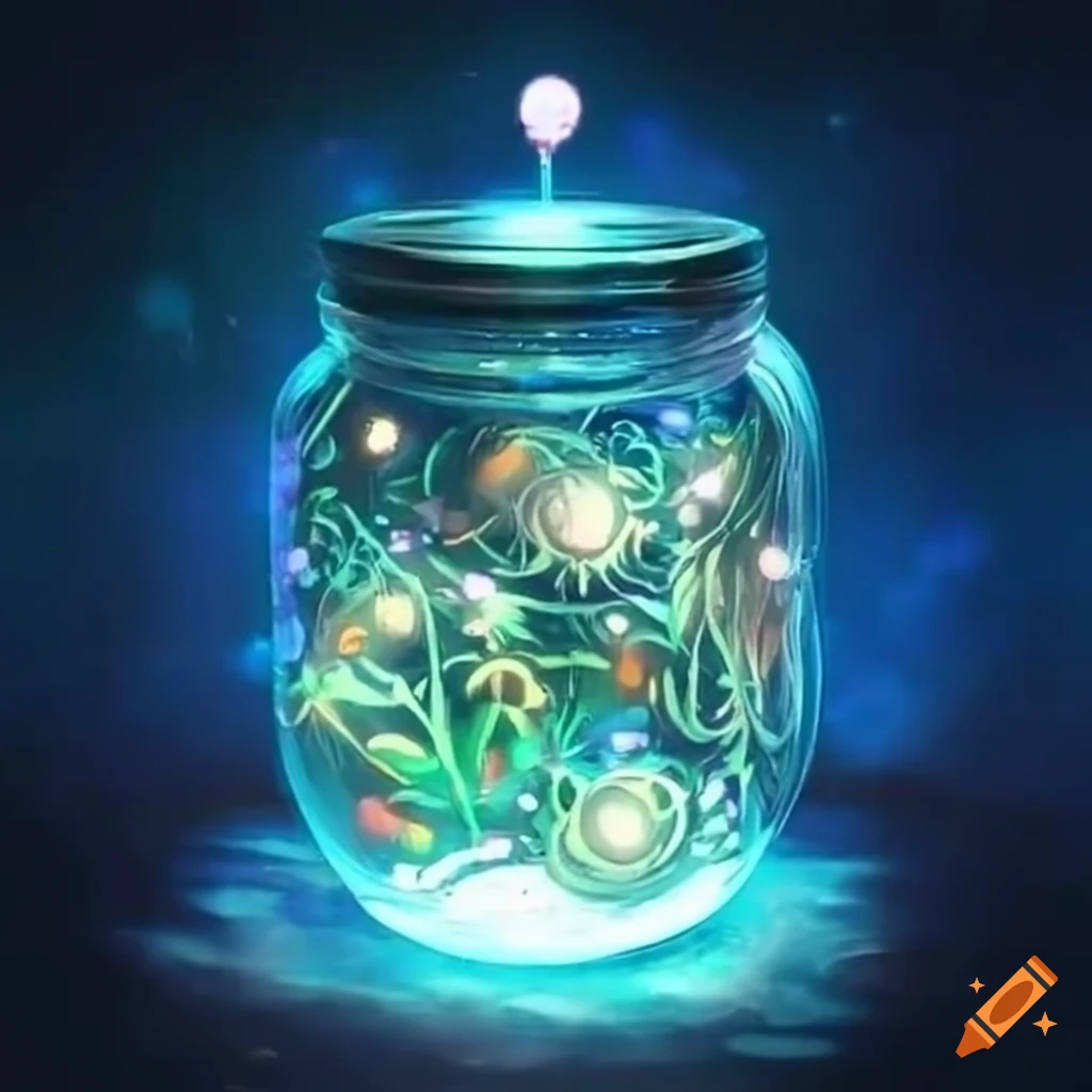 Dream jar filled with glowing lights