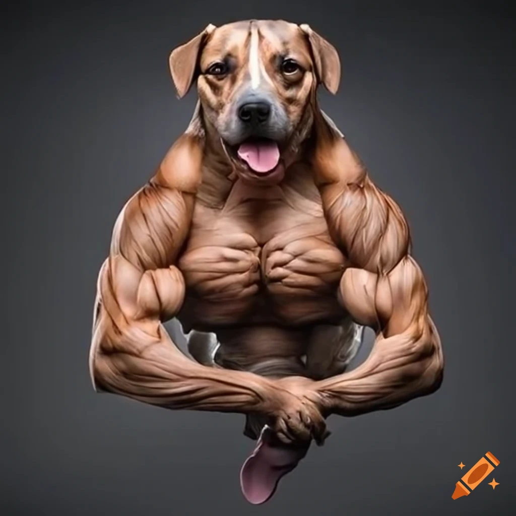 Photo of a muscular dog on Craiyon