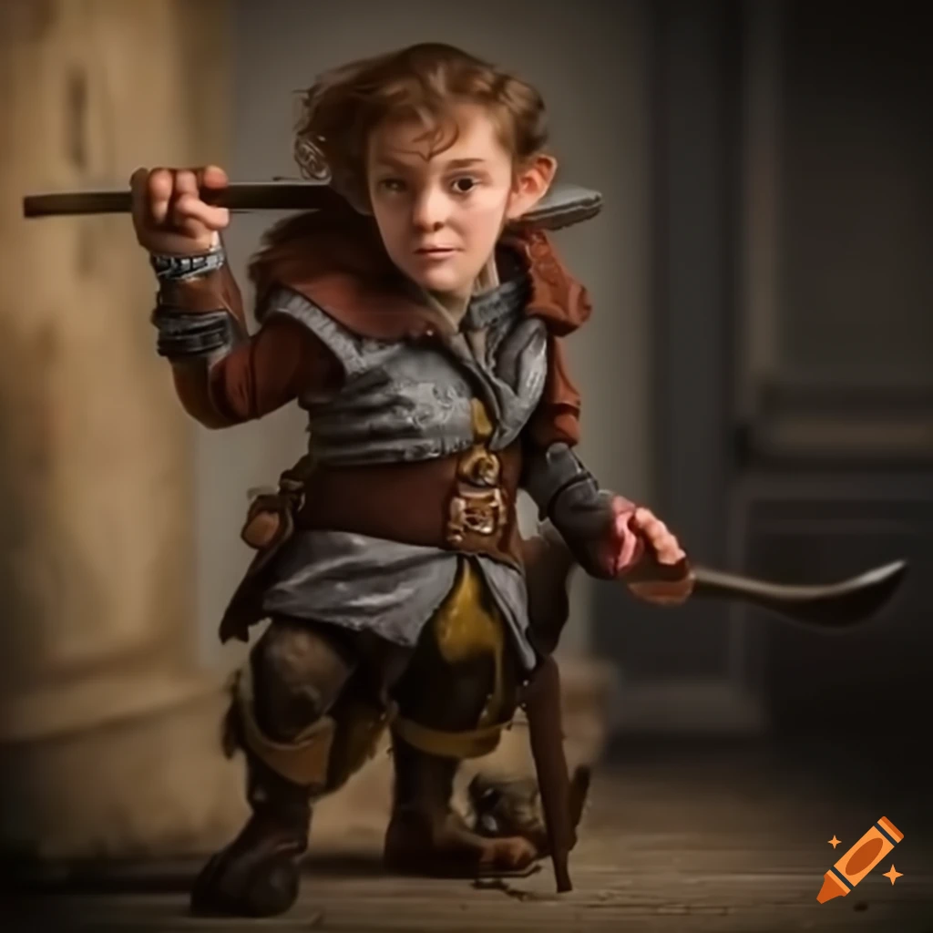 Art of a sneaky halfling rogue