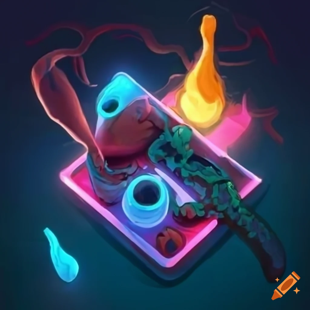 Image illustrating the merging of typed text on Craiyon