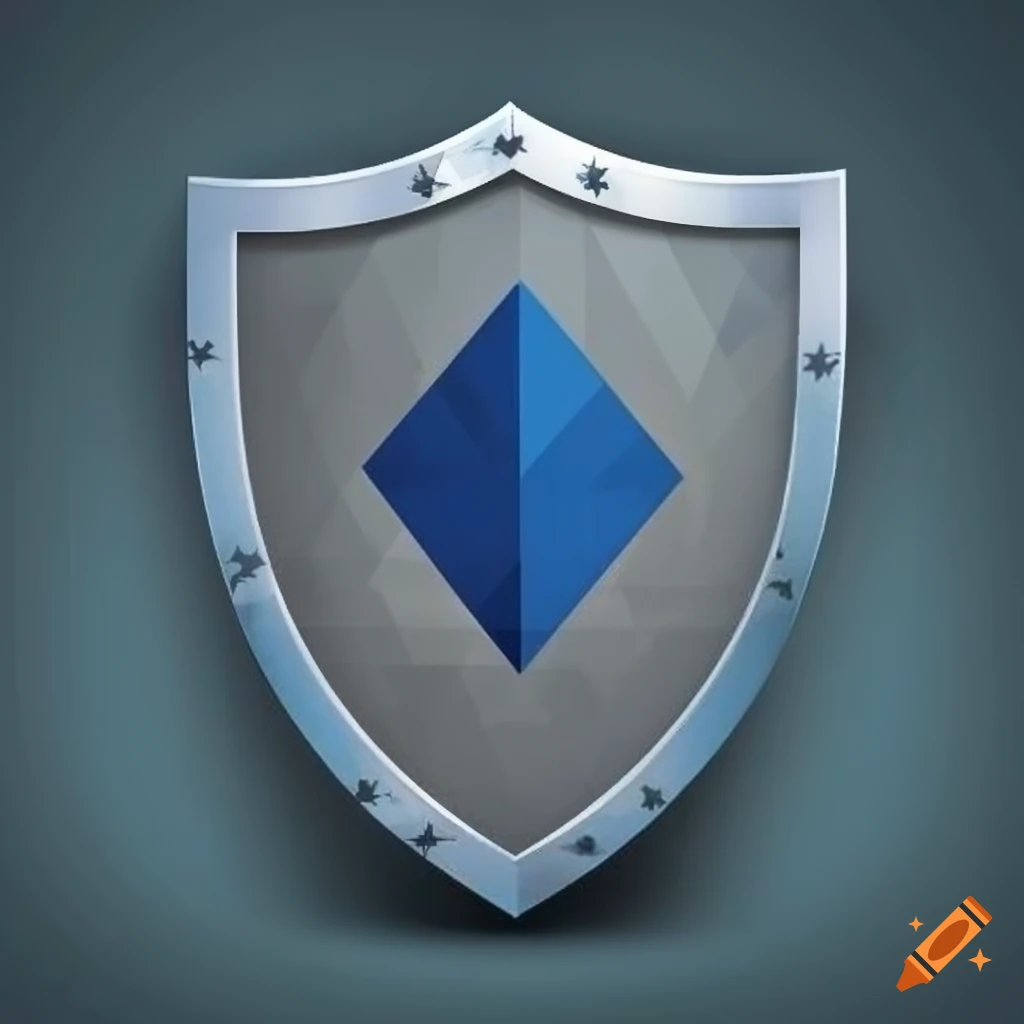 Dark gray shield with a blue diamond