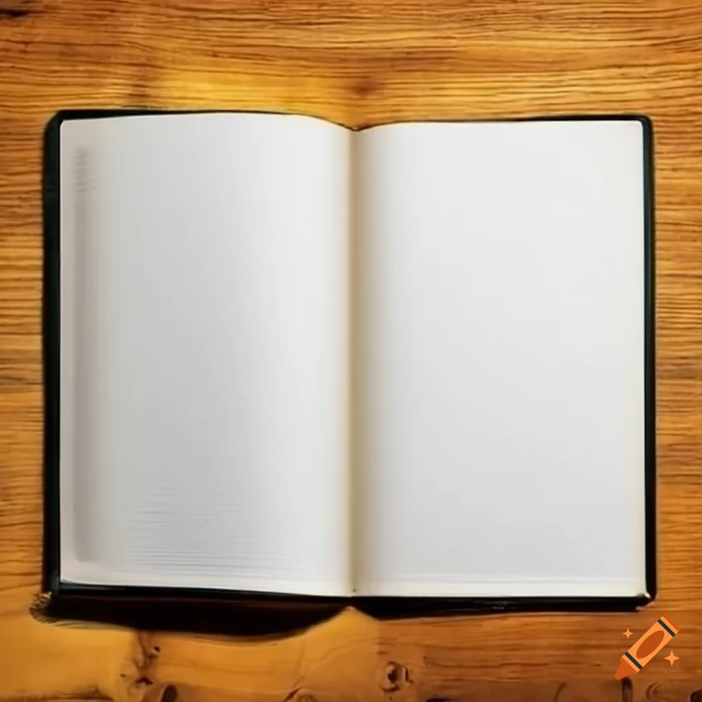 Top view of an open blank book