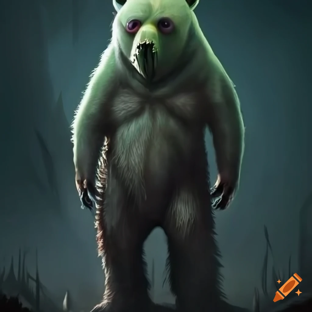 Image of a spooky alien bear on Craiyon