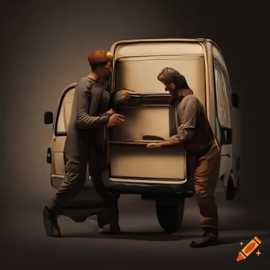 Men unloading from a van