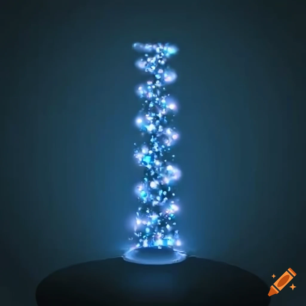 Blue lit christmas tree dna structure