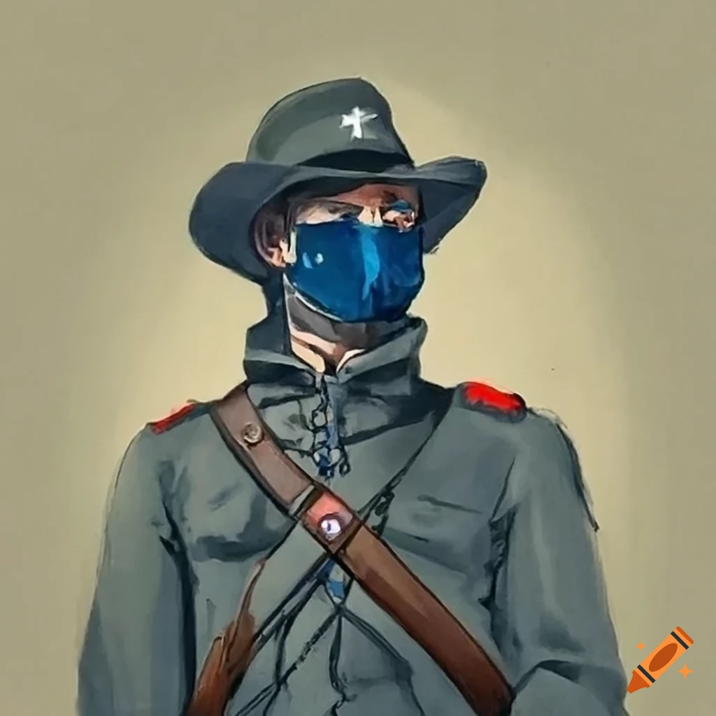 Soldier of the confederate states army in gray uniform on Craiyon