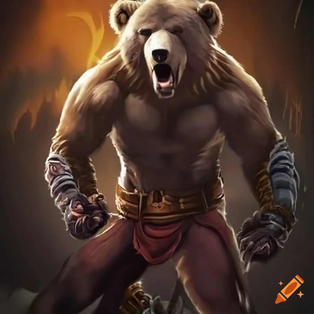 Image of a powerful bear warrior on Craiyon