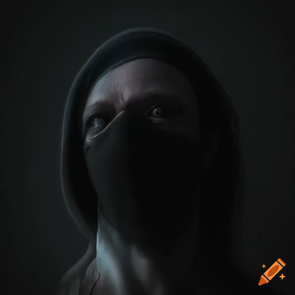 Disturbing surreal image of a faceless man in darkness on Craiyon