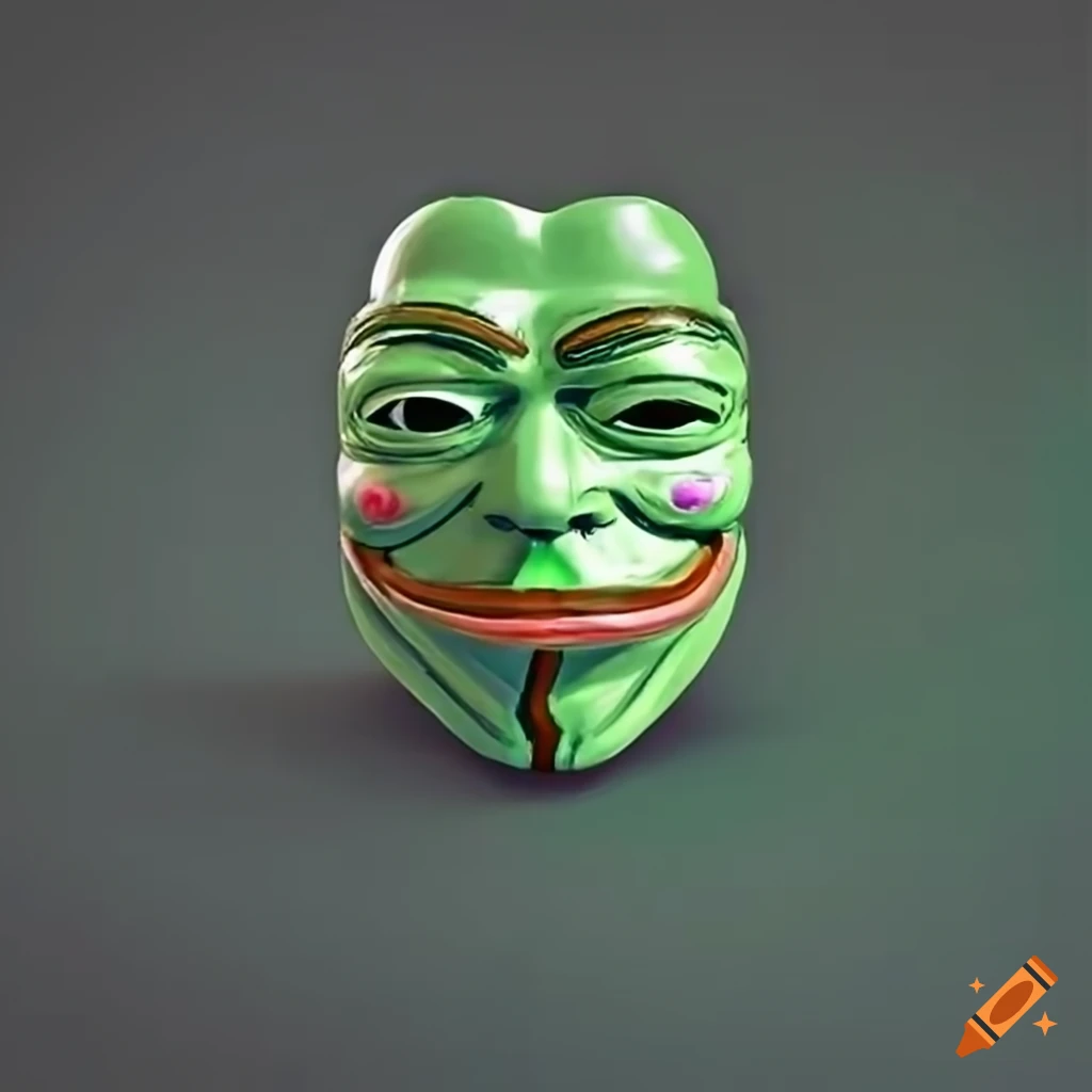 Satirical image of pepe the frog wearing an anonymous mask