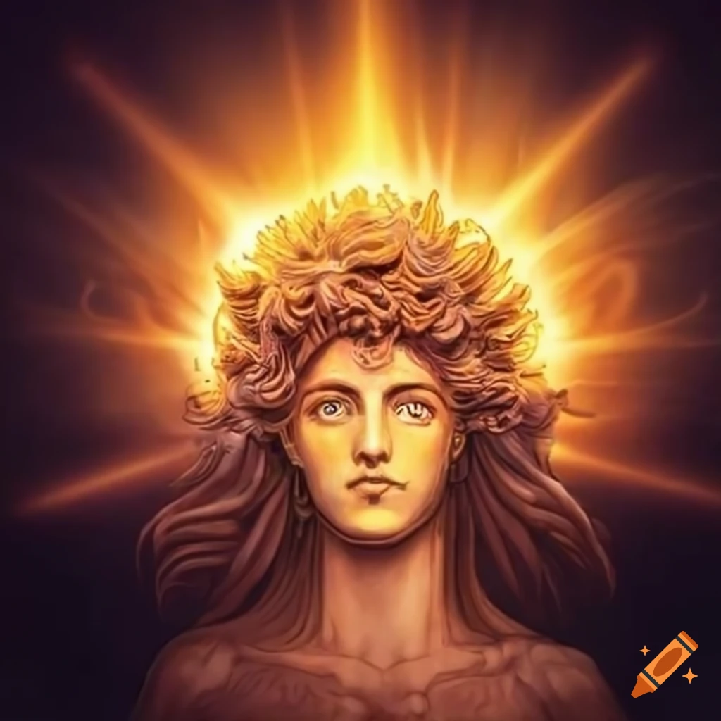 Artwork of the sun god helios