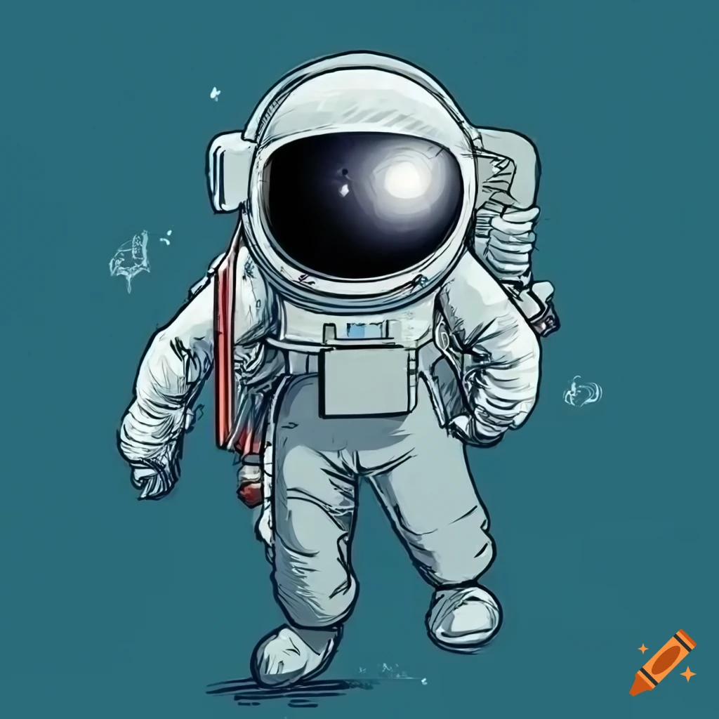 Comic strip of astronaut building a website in a cartoon browser tab on ...