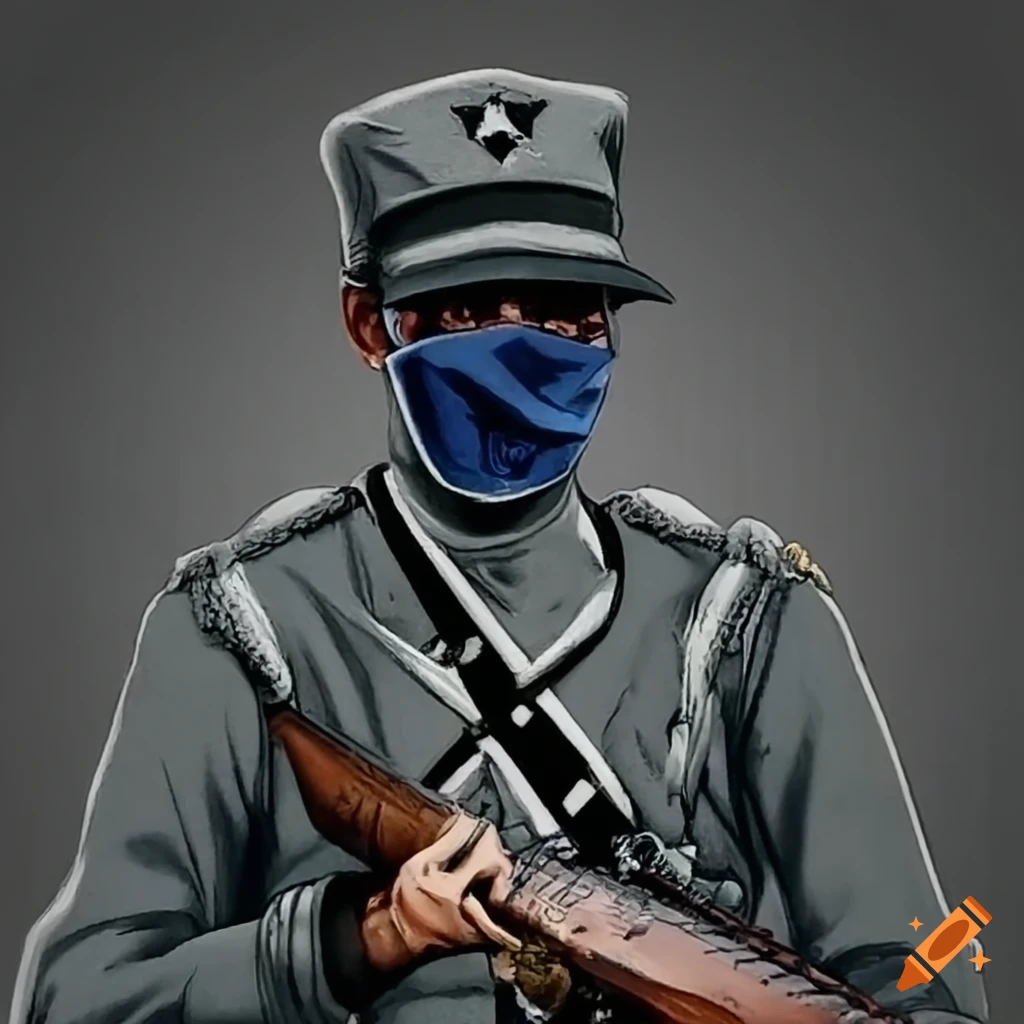 Soldier of the confederate states army in gray uniform