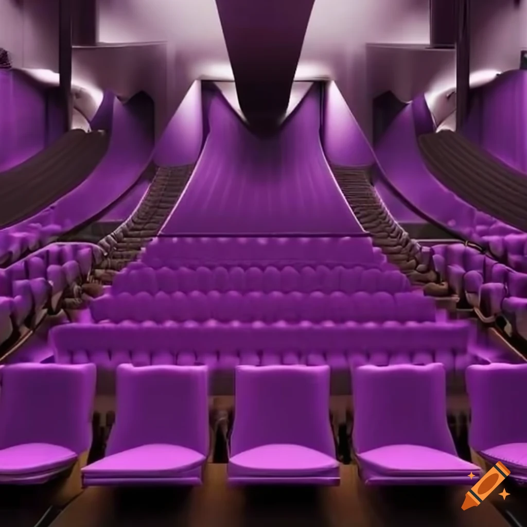 Purple seats in a modern auditorium