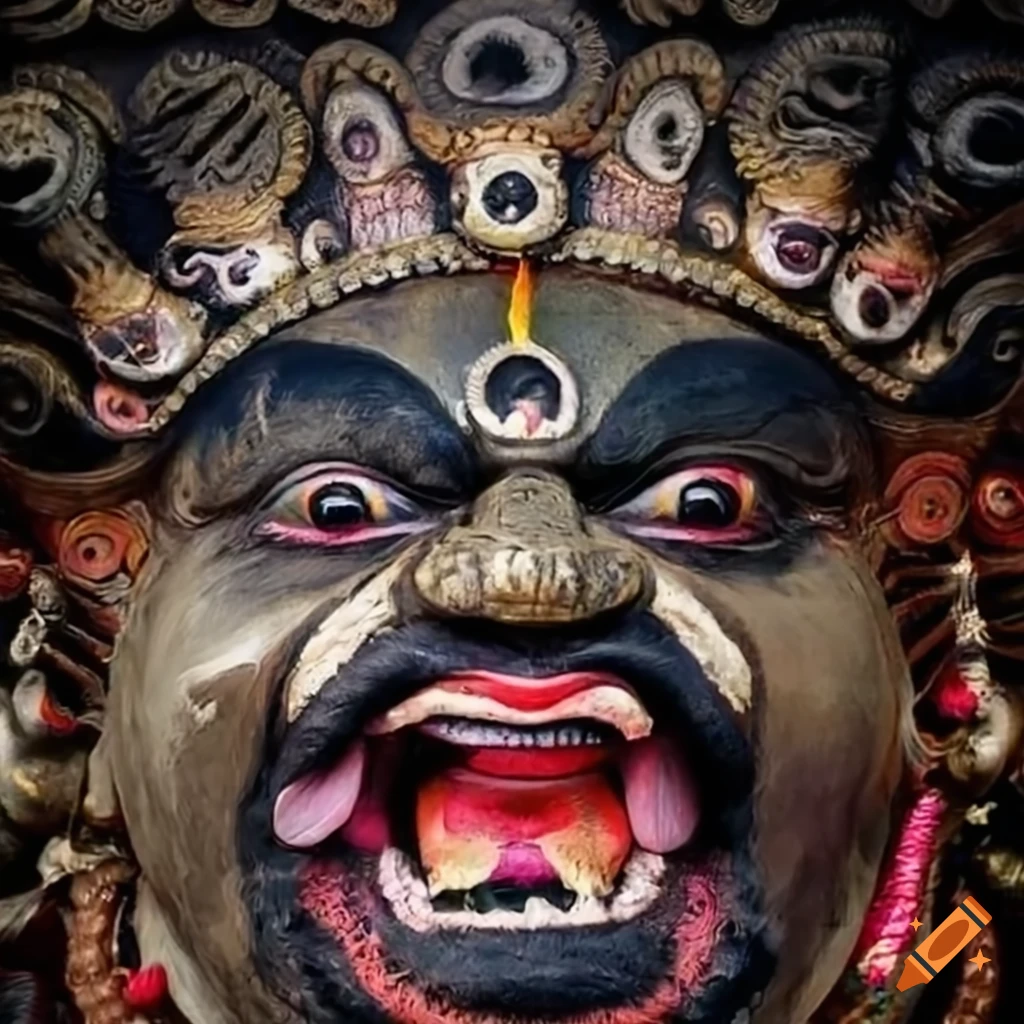 Artistic depiction of kaal bhairav, embodiment of time on Craiyon
