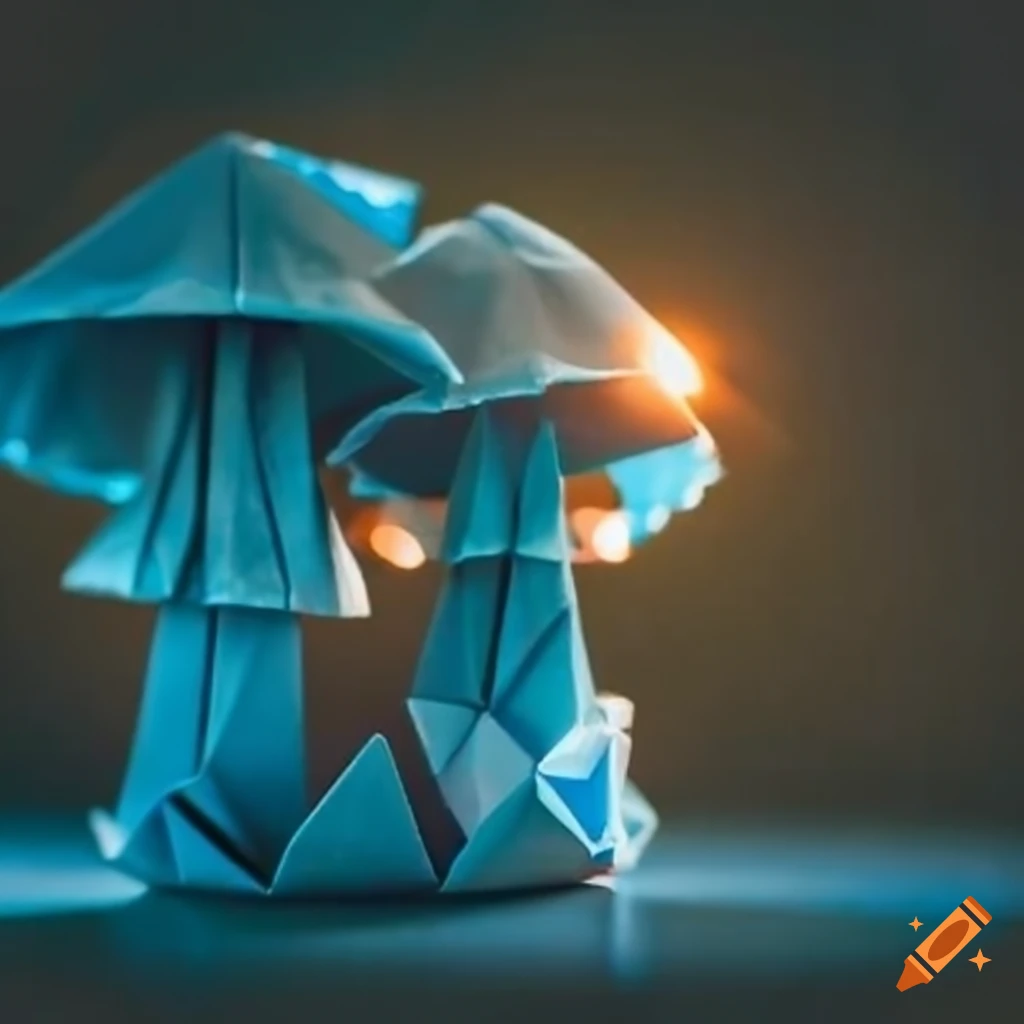 Origami mushroom artwork