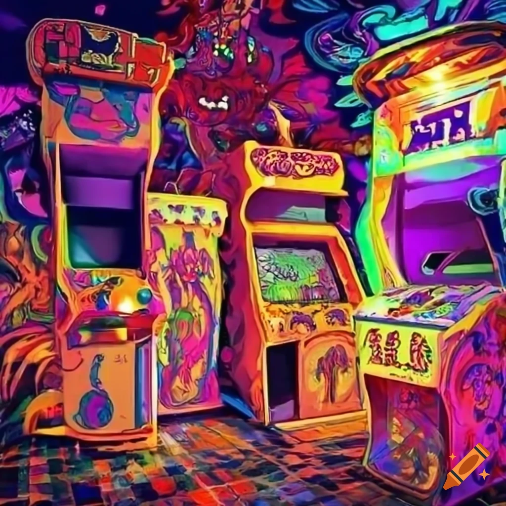 Abstract art of a trippy arcade