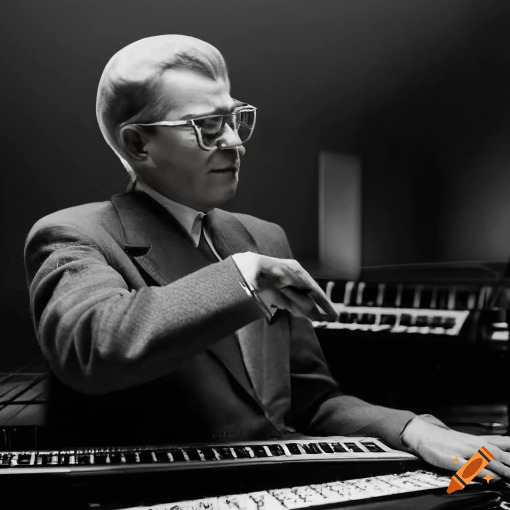 Dmitri shostakovich at a music studio console