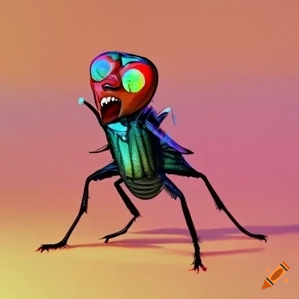 Humorous image of a screaming fly