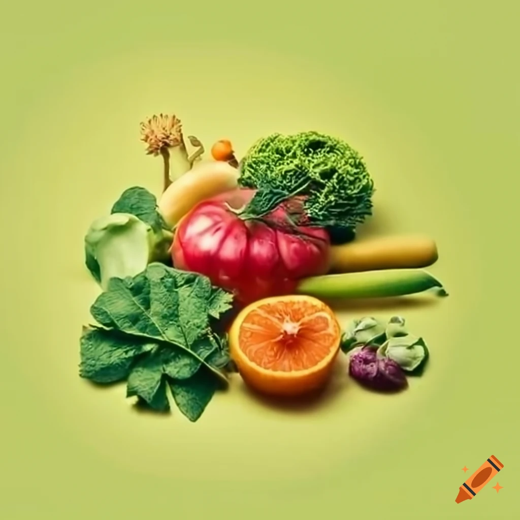 Vibrant composition of vegetables and fruits