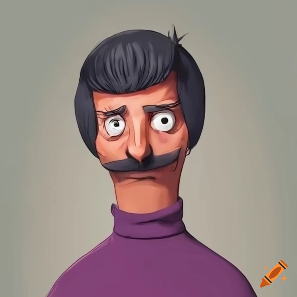 Image of bob belcher from bob's burgers in a turtleneck