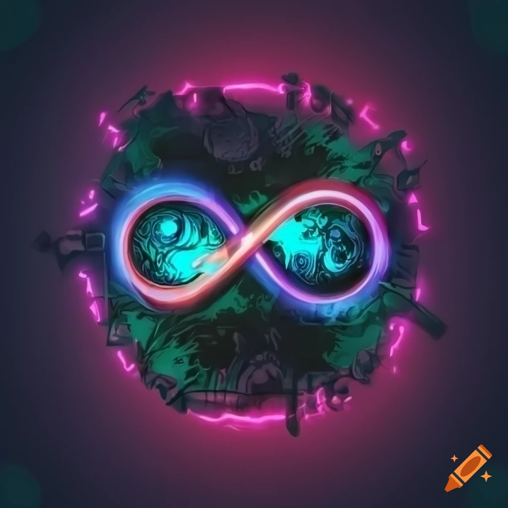 Gaming-themed background with infinity symbol