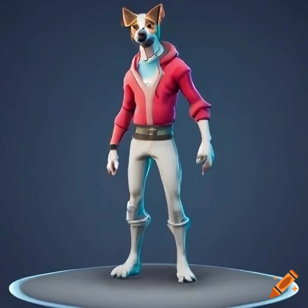 Jack russell dog as fortnite skin