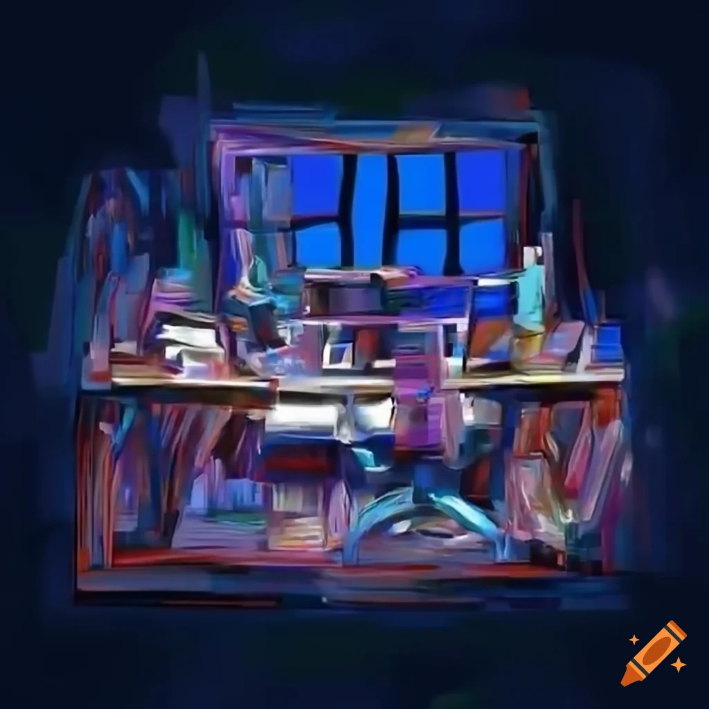 Image of a detective's messy office on Craiyon