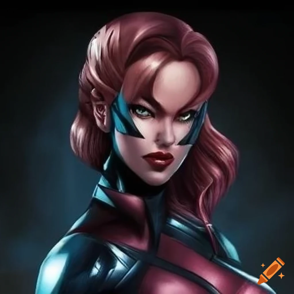 Detailed illustration of female x-men mutant with a tail