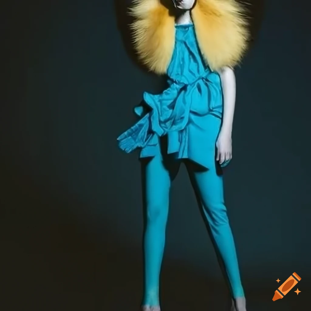 Blue and yellow fennec fox