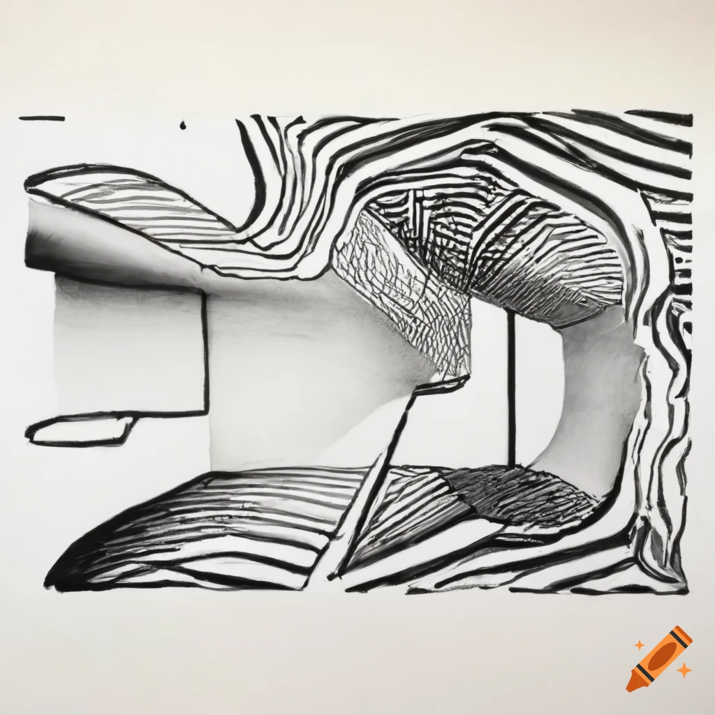 Ink painting with special-shaped spatial structure inspired by david ...