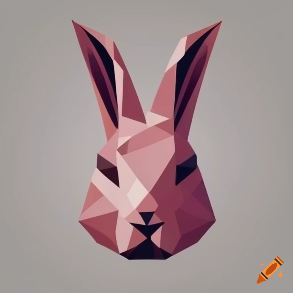 Geometric rabbit head artwork