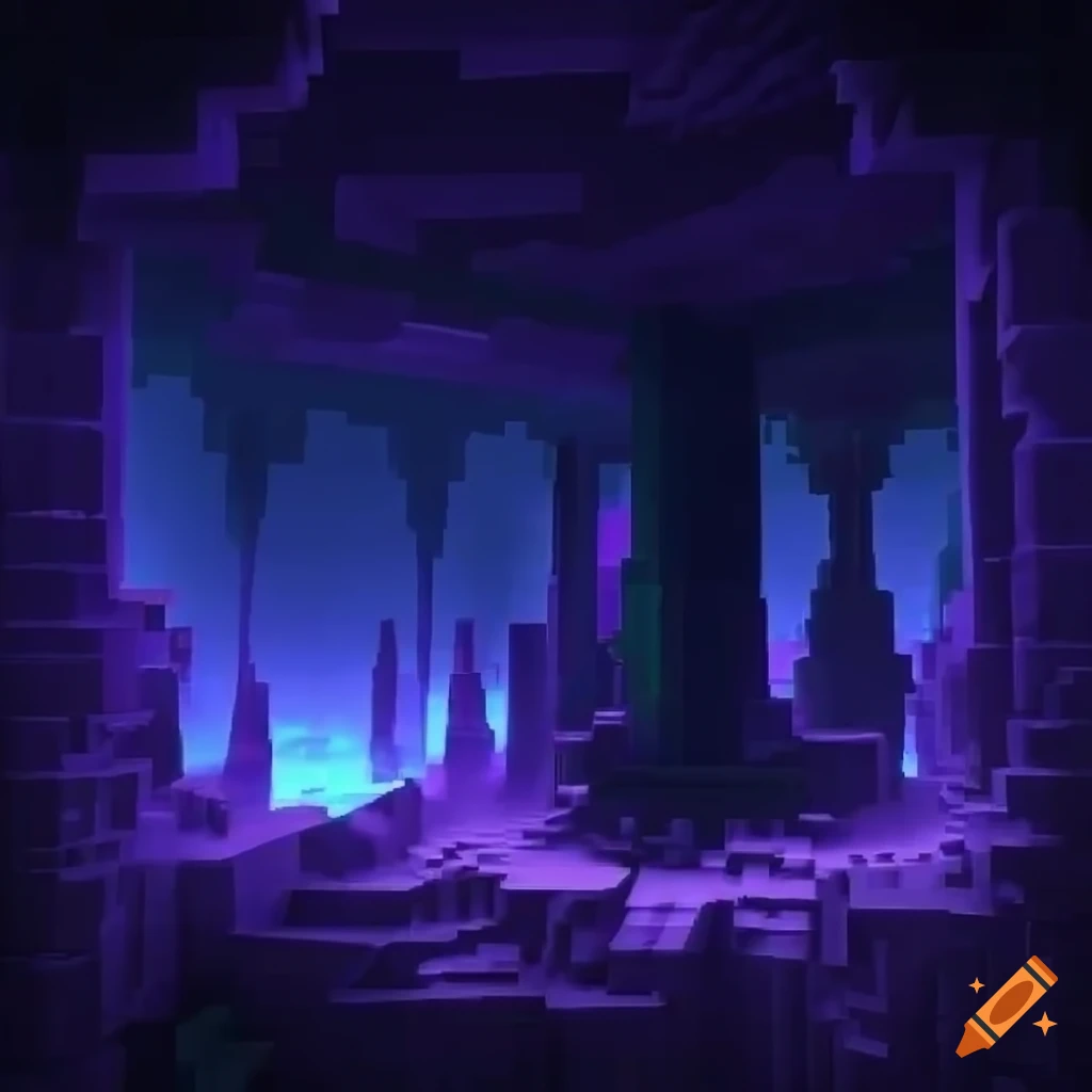 Caverns in Minecraft with ethereal atmosphere on Craiyon
